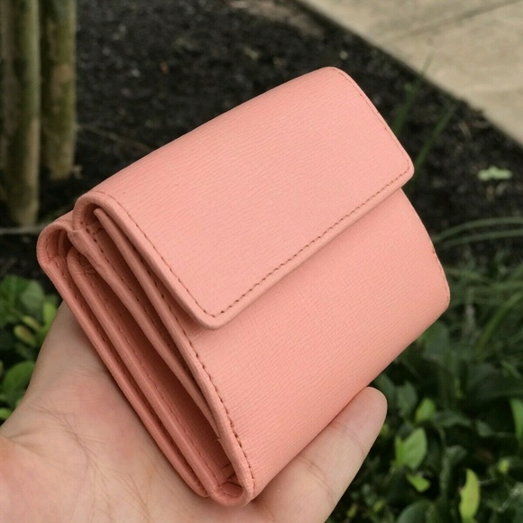 Furla | Bags | Furla Small Leather Tri Fold Id Snap Wallet Pesca | Poshmark